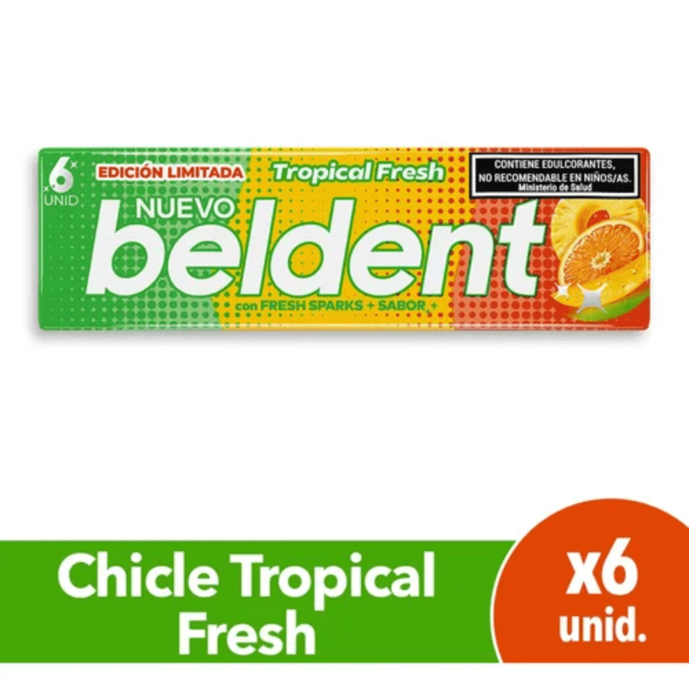 Chicle Tropical Mix Beldent 10 gr